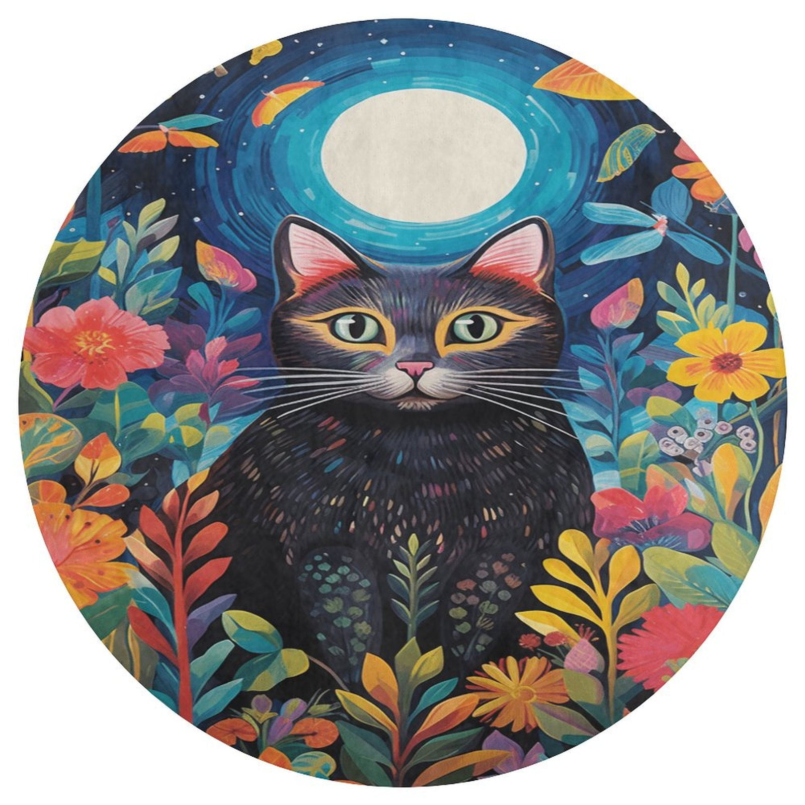 Colorful Cat Round Carpet Living Room Carpet Modern And Stylish Living ...