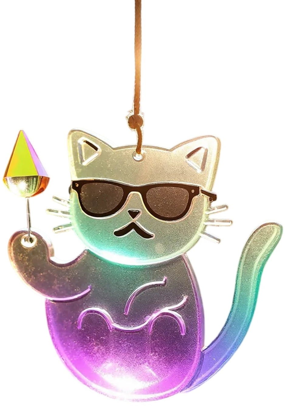 Colorful Cat Suncatcher Ornaments, Cute Cats Windows Hanging ...