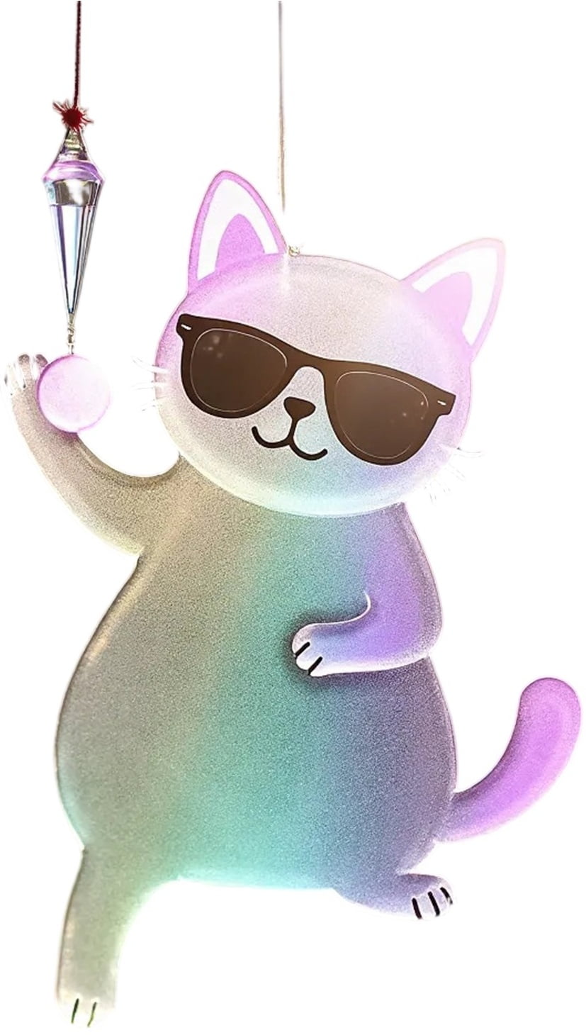 Colorful Cat Suncatcher Ornaments, Cute Cats Windows Hanging ...