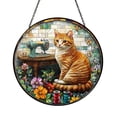 Colorful Cat and Sewing Machine Stained Glass Suncatcher – Window ...