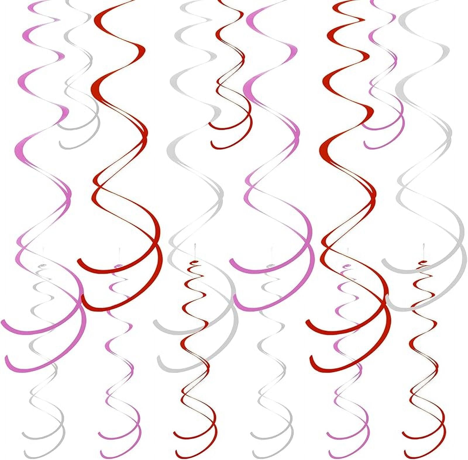 Colorful Ceiling Swirl Foil Decorations Hanging Plastic Streamer Themed ...