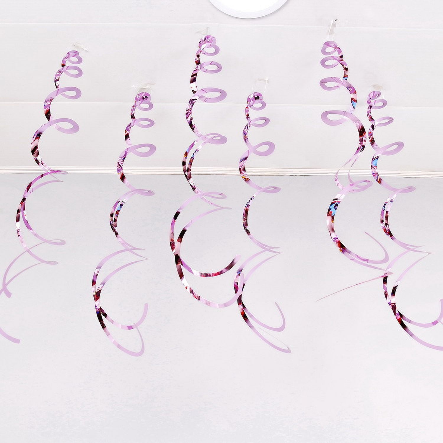 Colorful Ceiling Swirl Foil Decorations Hanging Plastic Tassels Theme ...