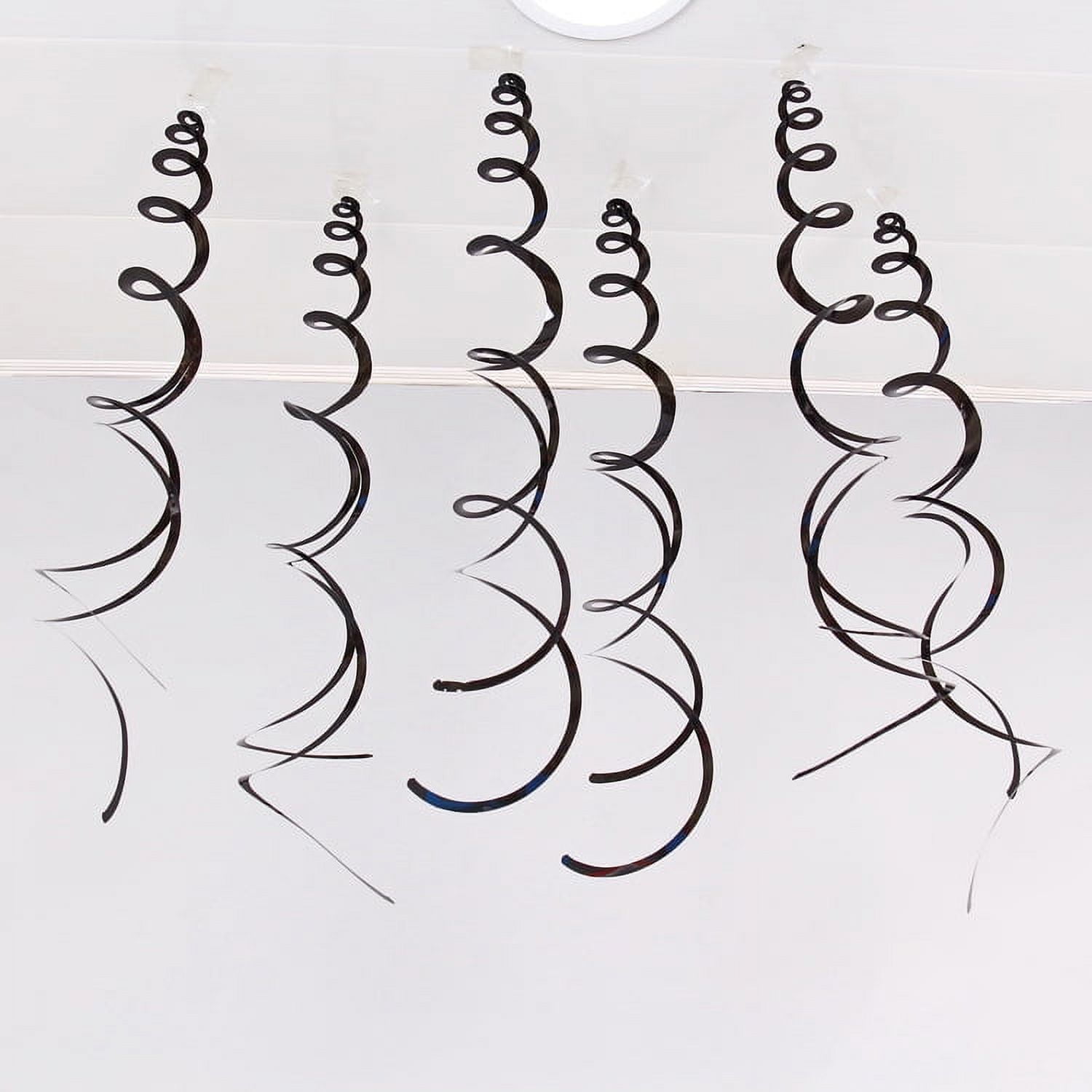 Colorful Ceiling Swirl Foil Decorations Hanging Plastic Tassels Theme ...