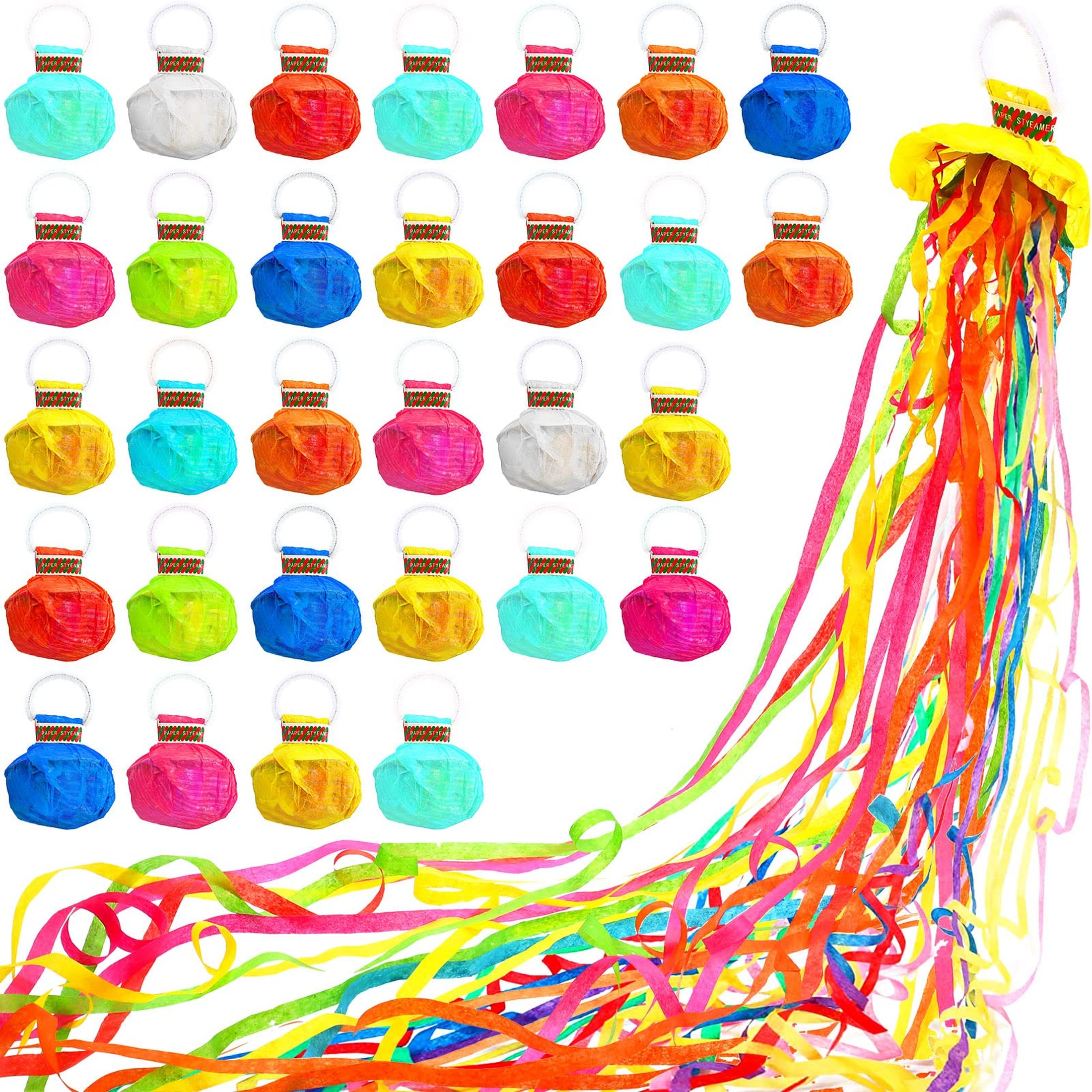 Colorful Celebration Confetti Poppers - 30 Pack Hand Throw Streamers ...