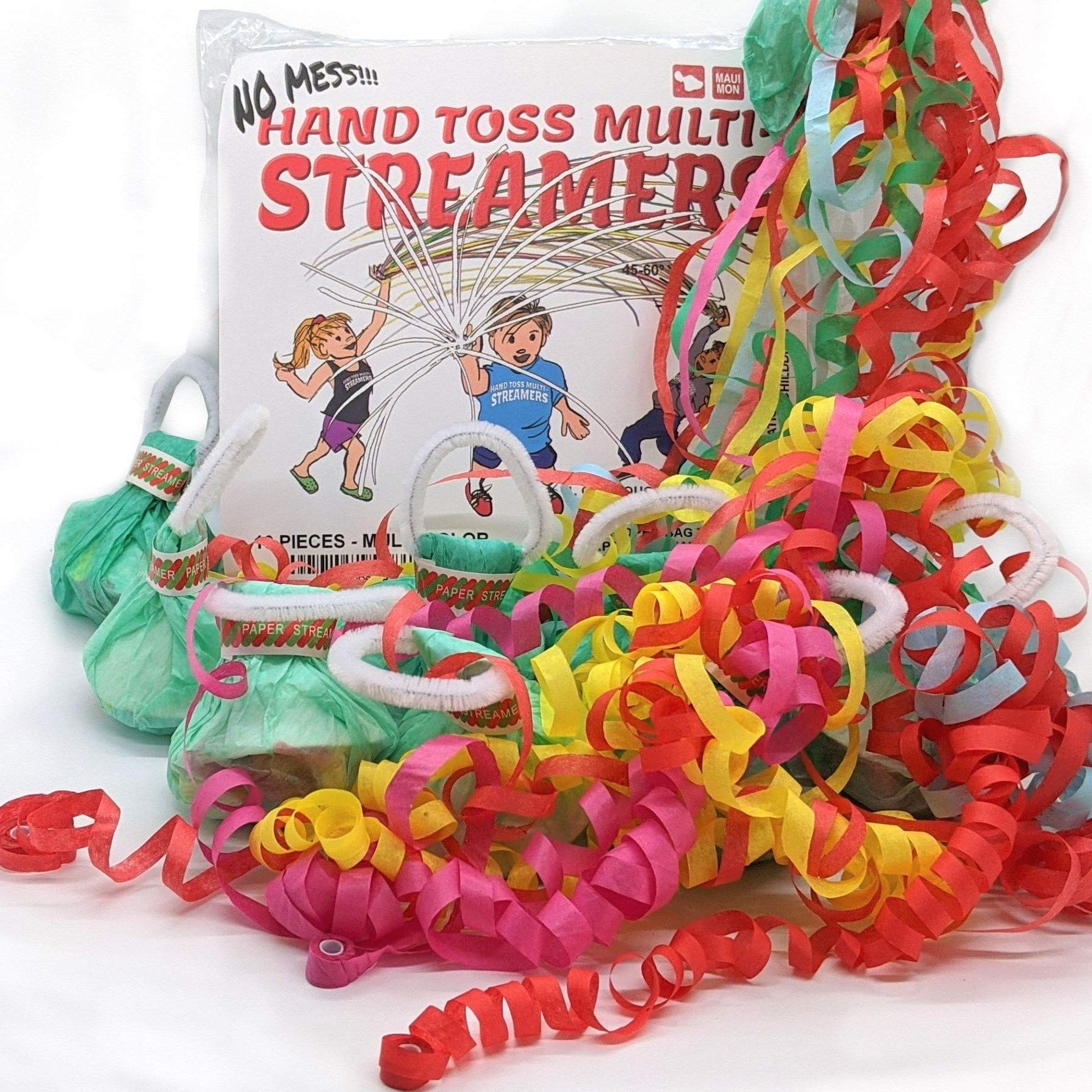 Colorful Celebration Streamer Pack - Vibrant Hand Toss Confetti Poppers ...