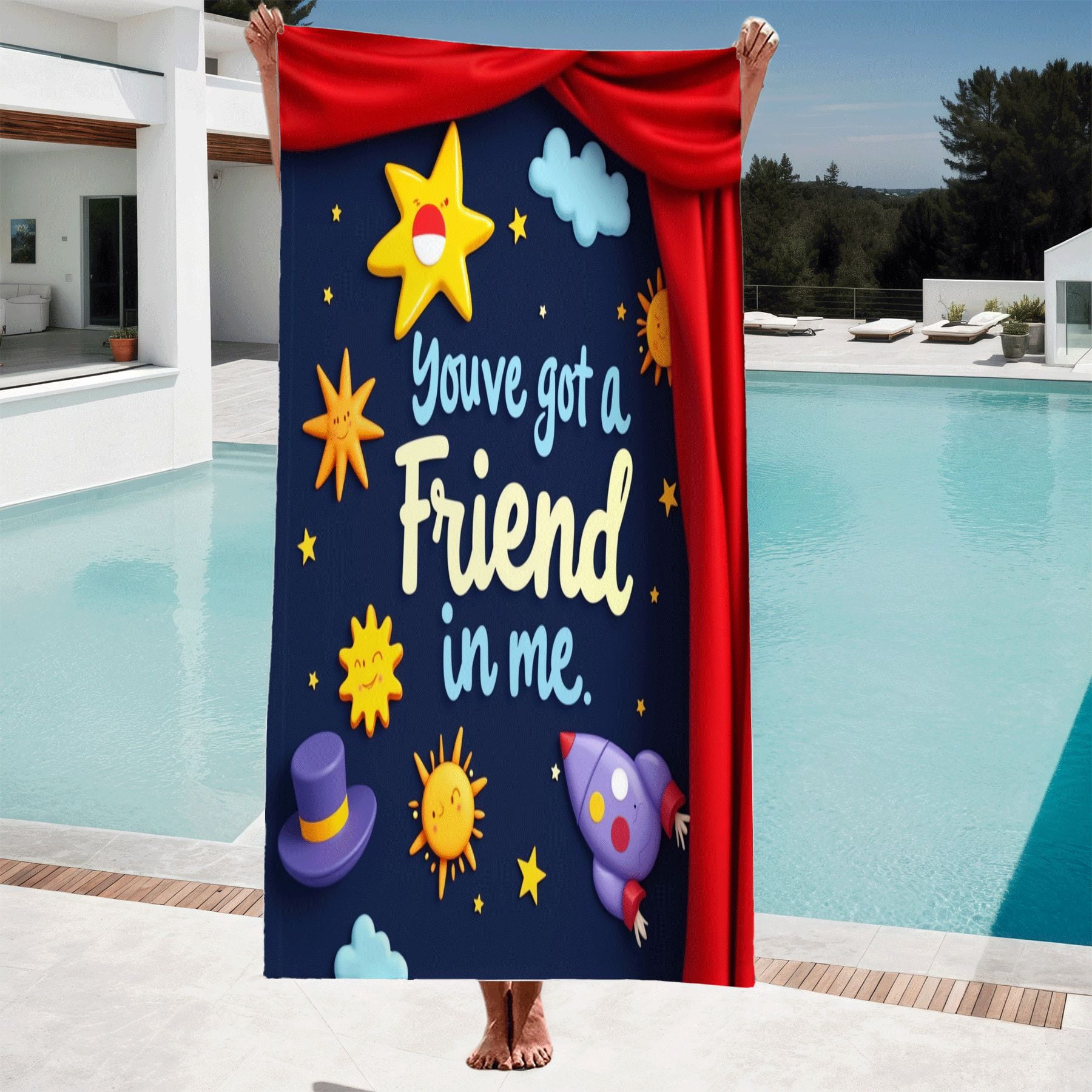 Colorful Celestial Beach Towel - Playful Stars Sun & Moon Design ...