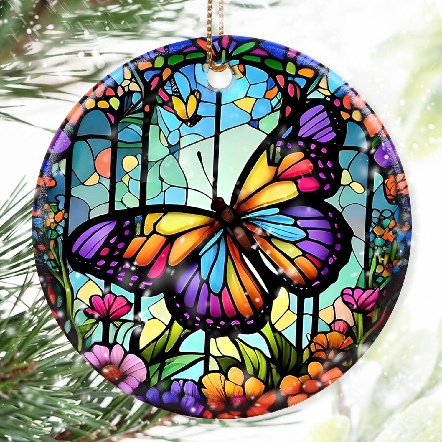 Colorful Ceramic Butterfly Christmas Ornaments - Butterfly Lovers' Gift ...