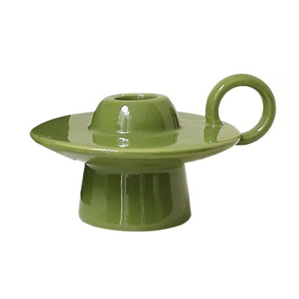 Colorful Ceramic Candle Holder with Handle Candle Base Stand for ...