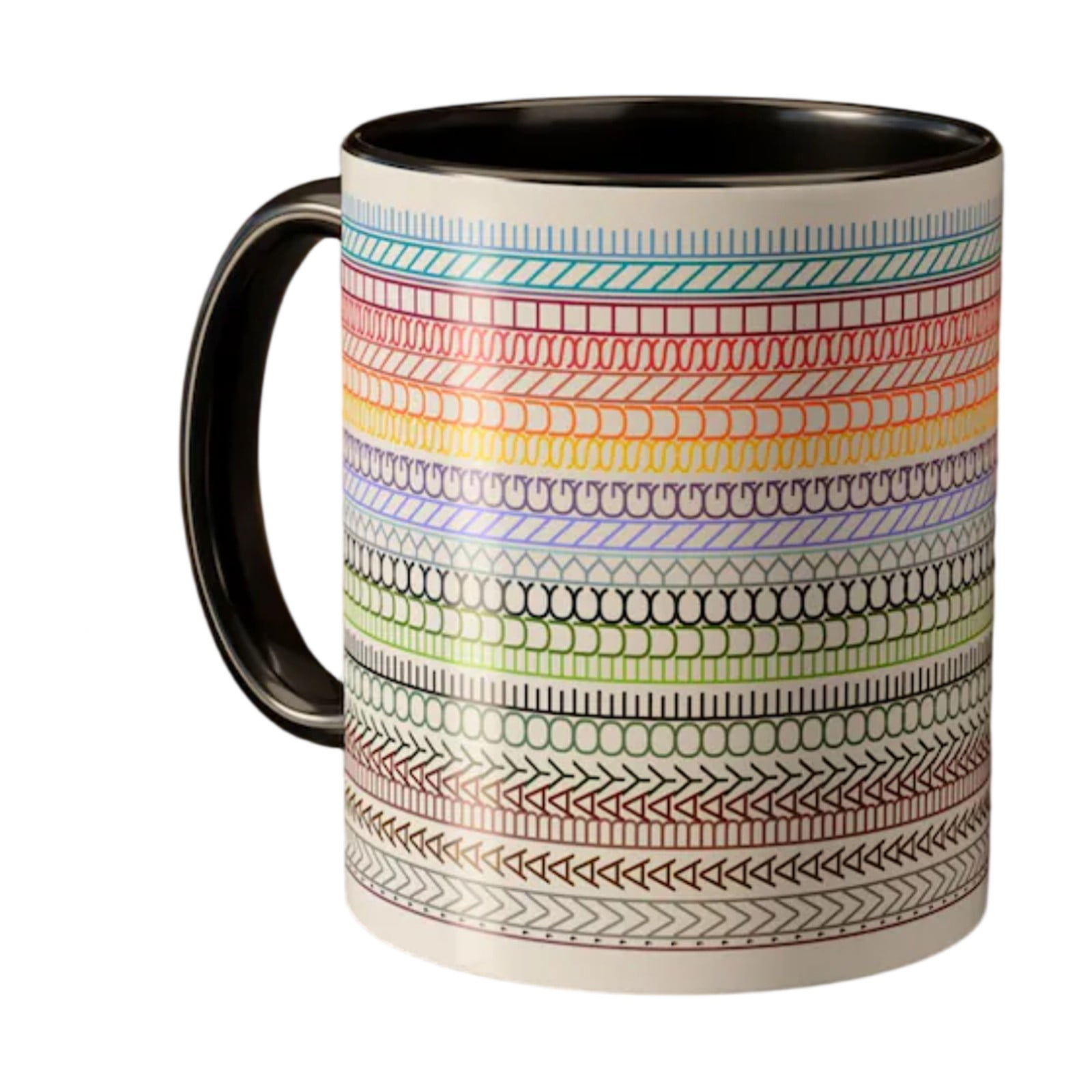 Colorful Ceramic Coffee Mug with Unique Pattern Design 11oz, Red ...