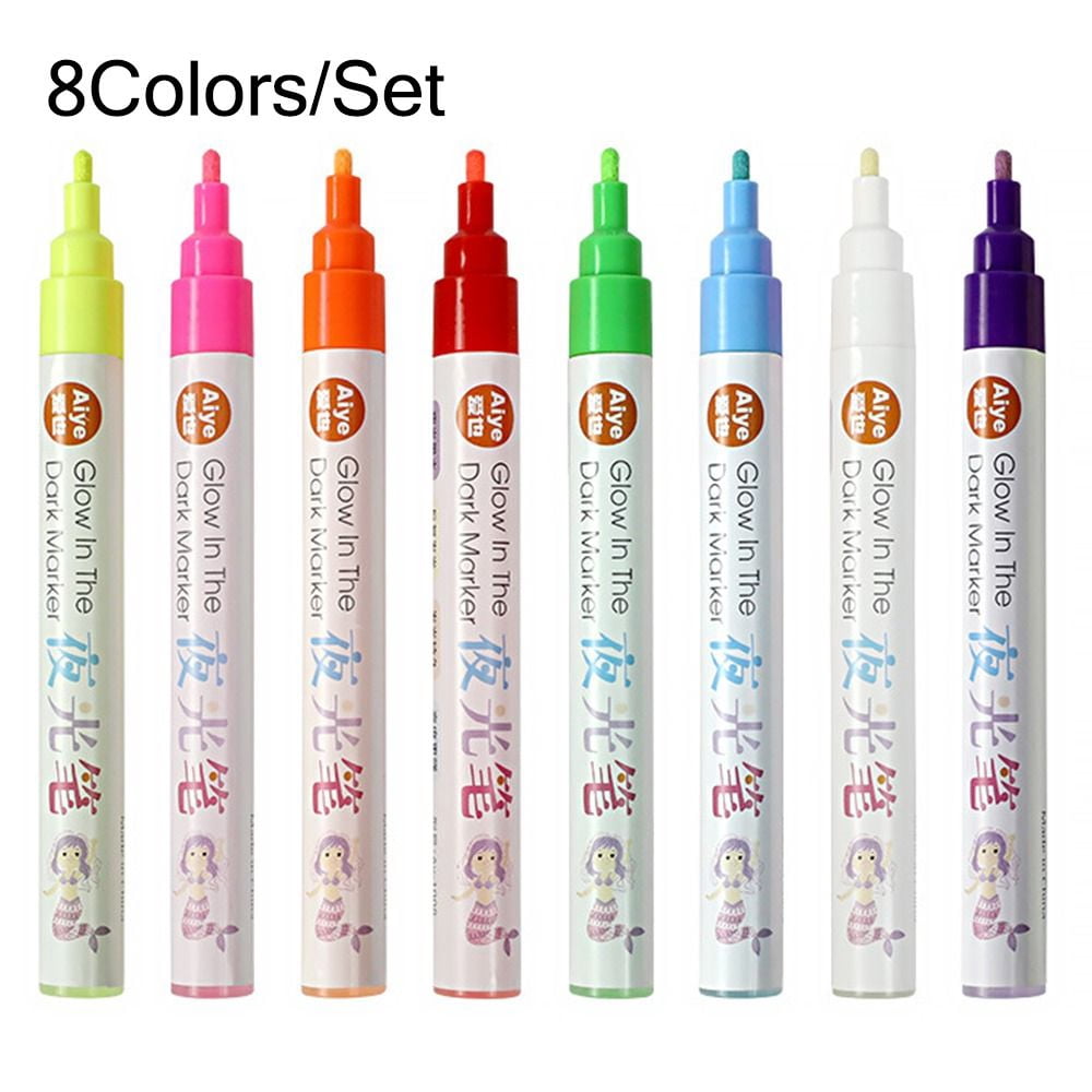 Colorful Chalk Erasable Glowing in the Dark Highlighter Fluorescent ...