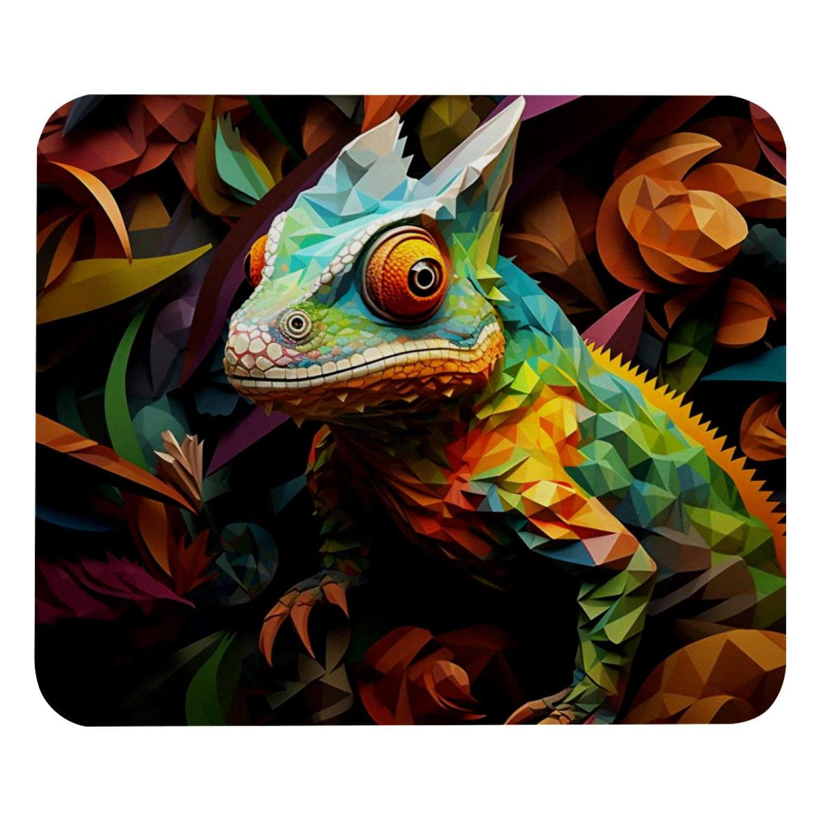 Colorful Chameleons Pattern Mousepad Square Thickness 2mm Desk Mat ...