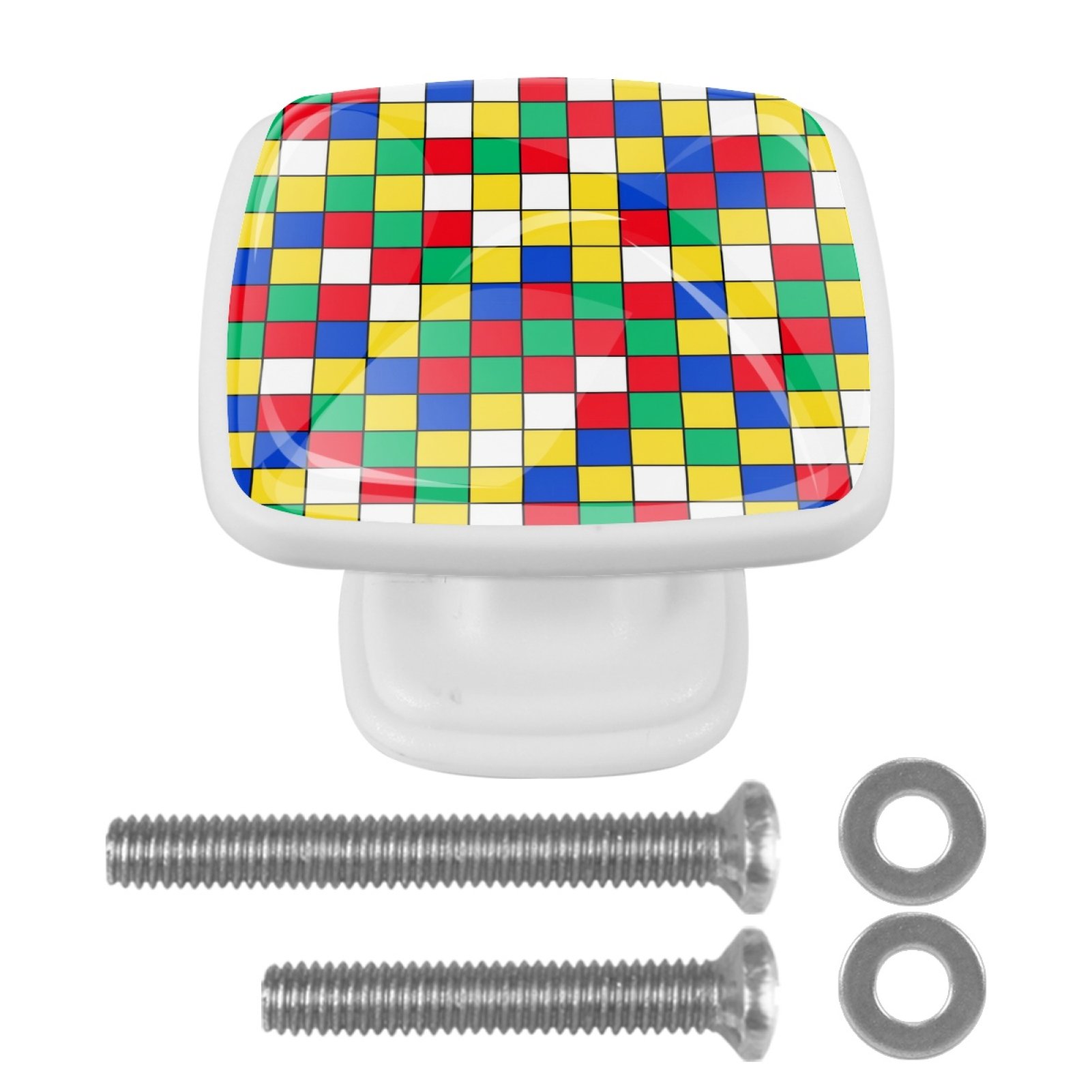 Colorful Check Cube Cabinets Door and Drawers Knobs Pulls,Furniture ...