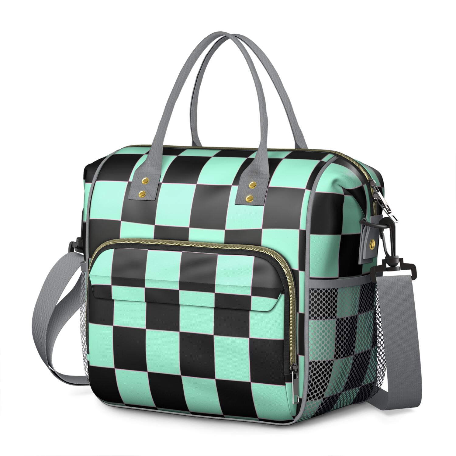Colorful Checkered Leakproof Lunch Box - Large Insulated Cooler Bag ...