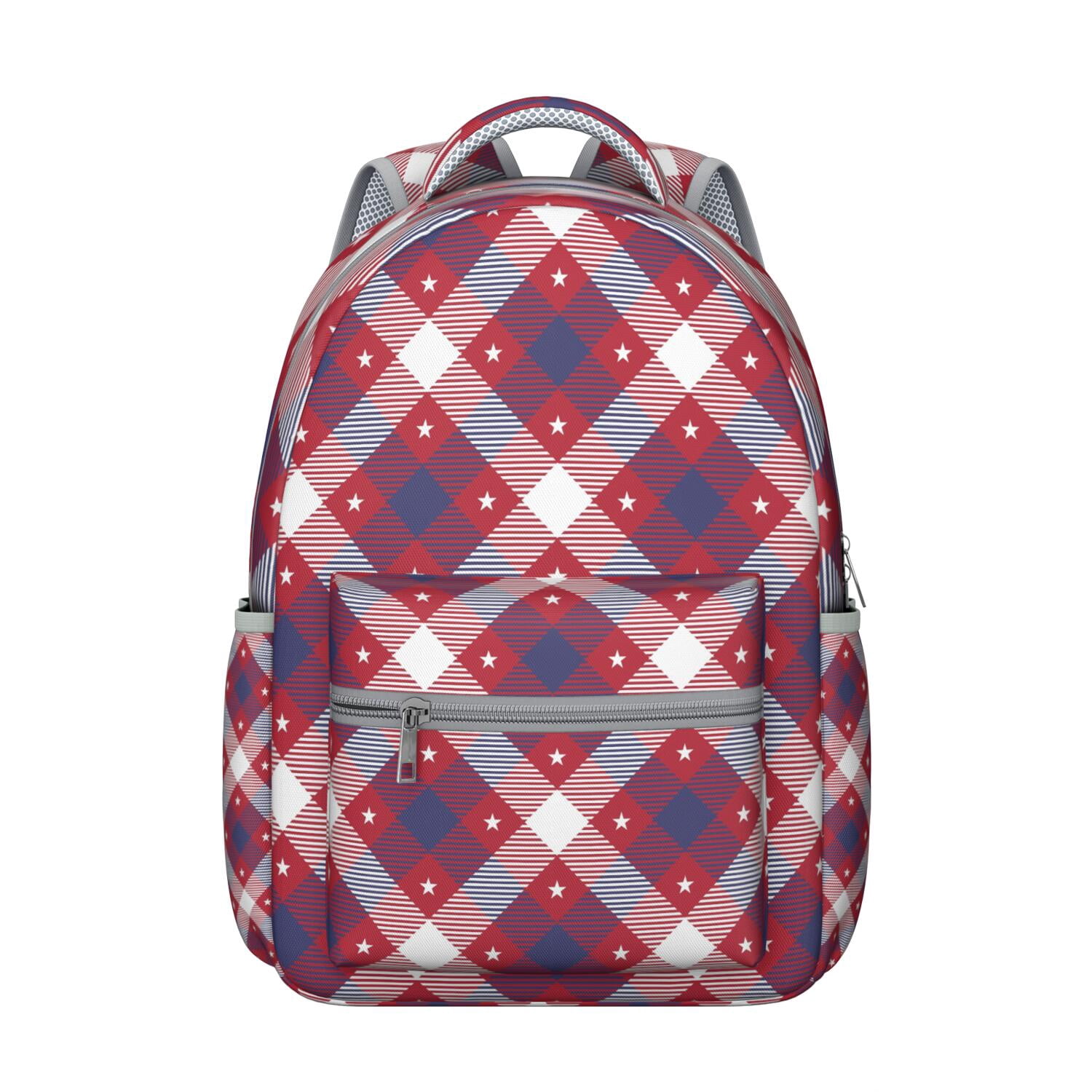 Colorful Checkered School Bag - Ergonomic Waterproof Backpack with ...