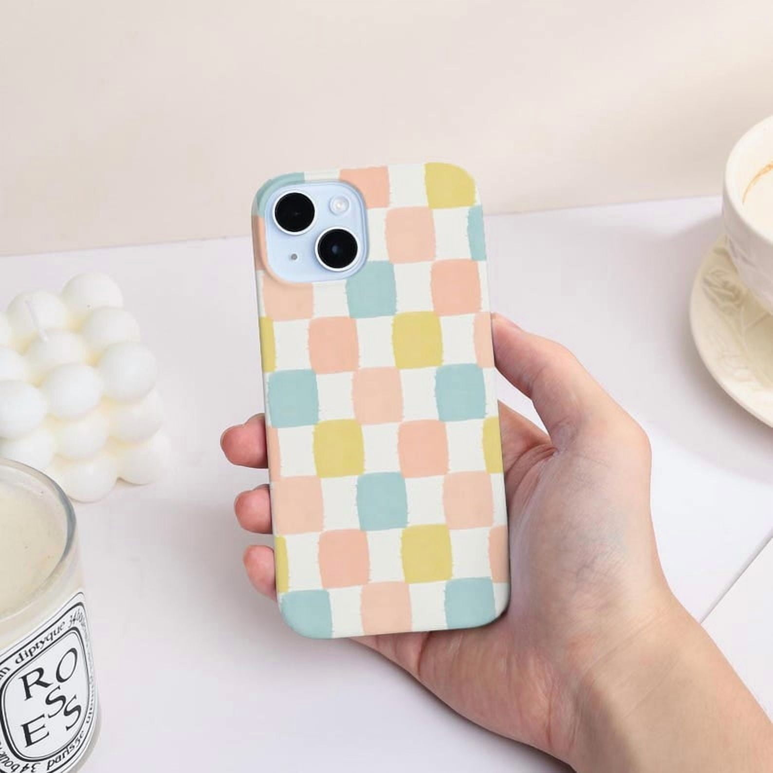 Colorful Checkered Y2K Retro iPhone Case Pastel Pattern Minimal Design ...