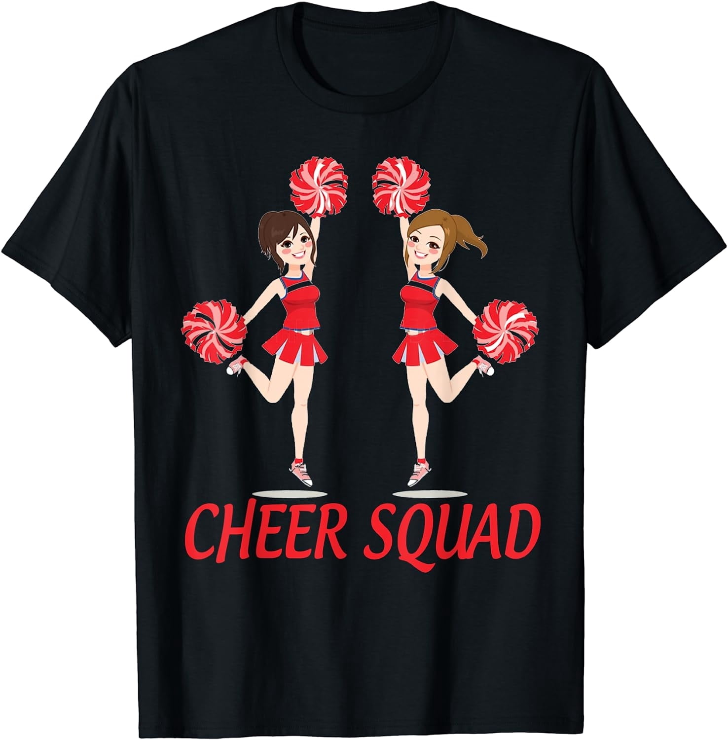 Colorful Cheerleading Girls Cheer Team Cheerleader T-Shirt Black Large ...