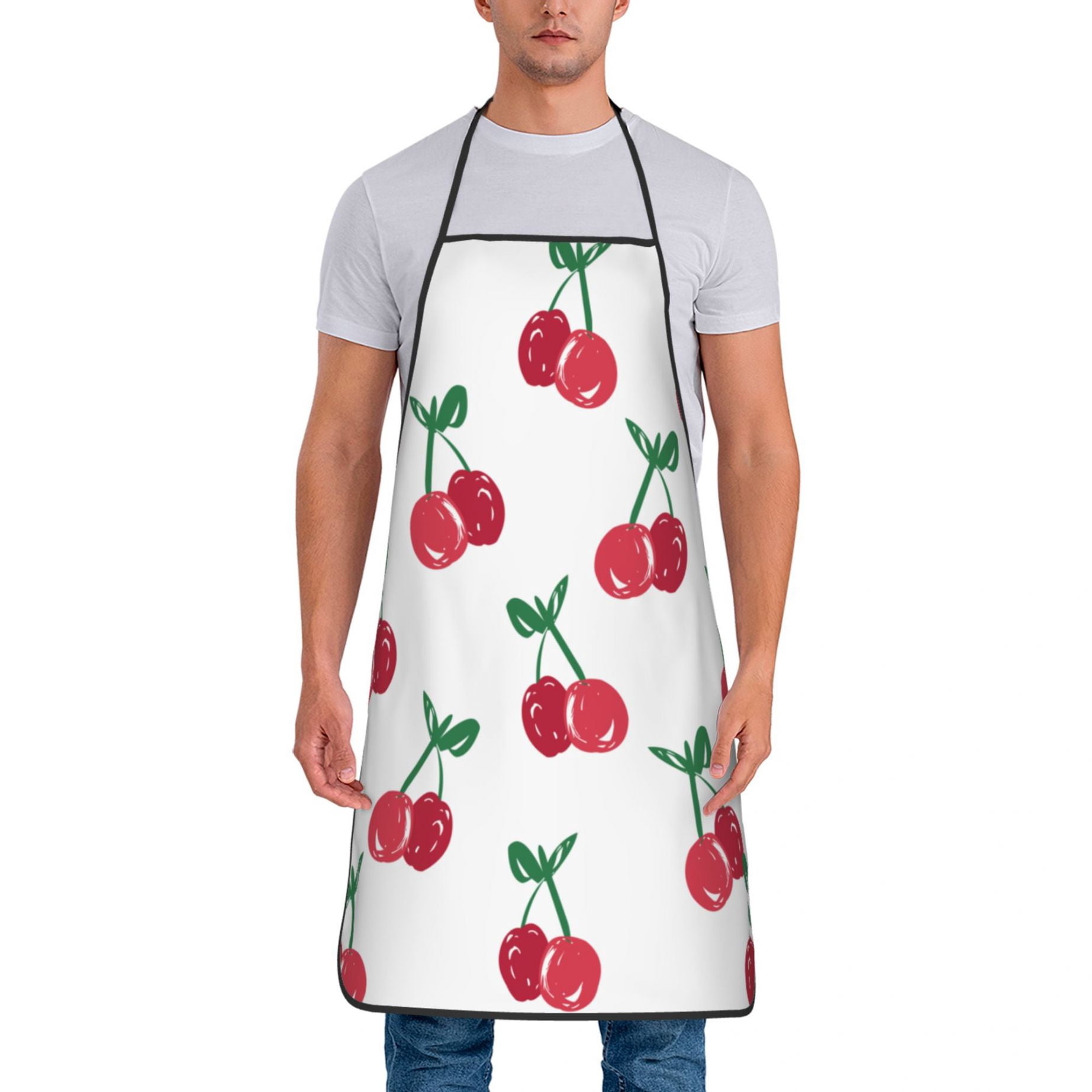 Colorful Cherry Aprons for Women Men Waterproof Apron Kitchen Chef ...