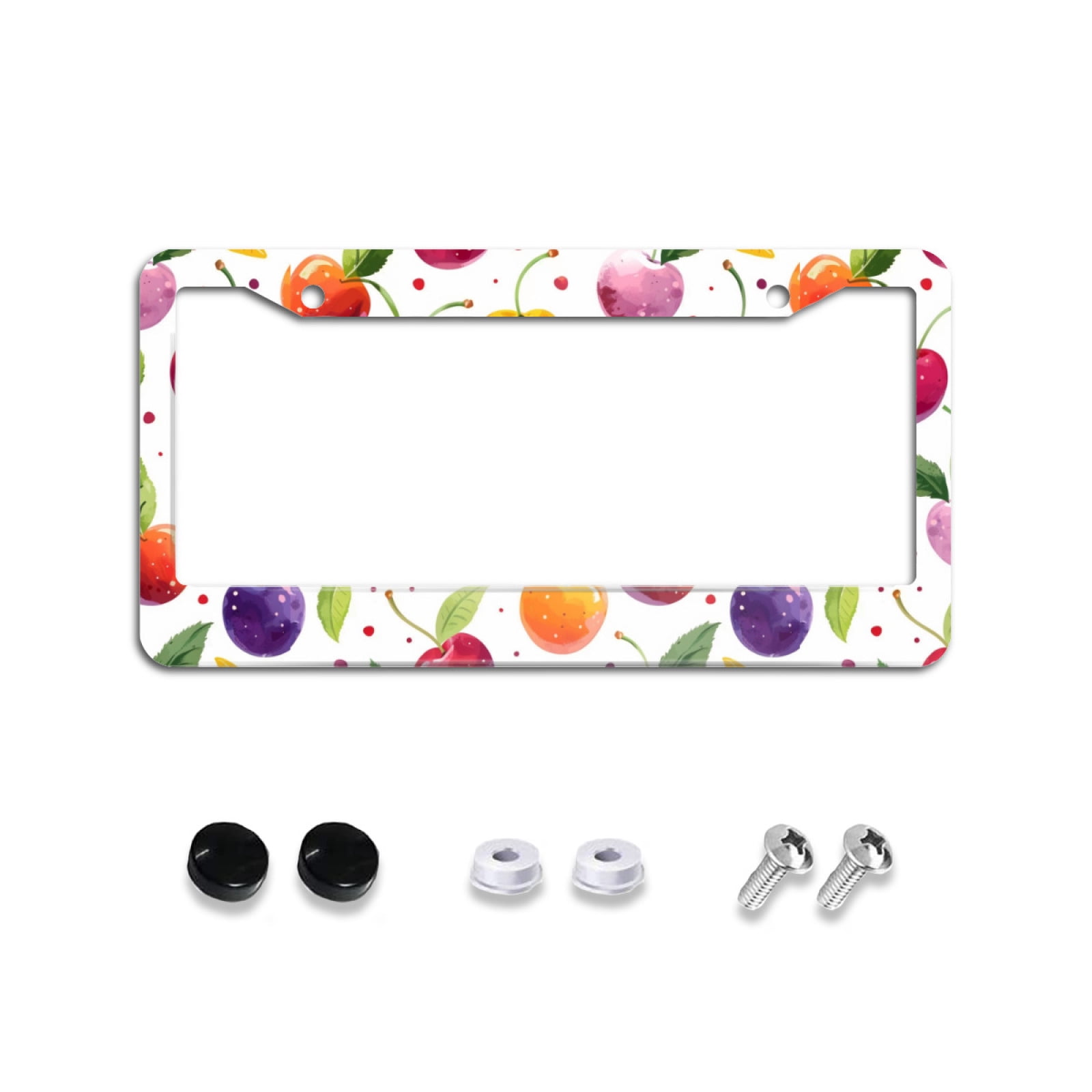 Colorful Cherry Fruits License Plate Frames for Women Men Car Plate ...