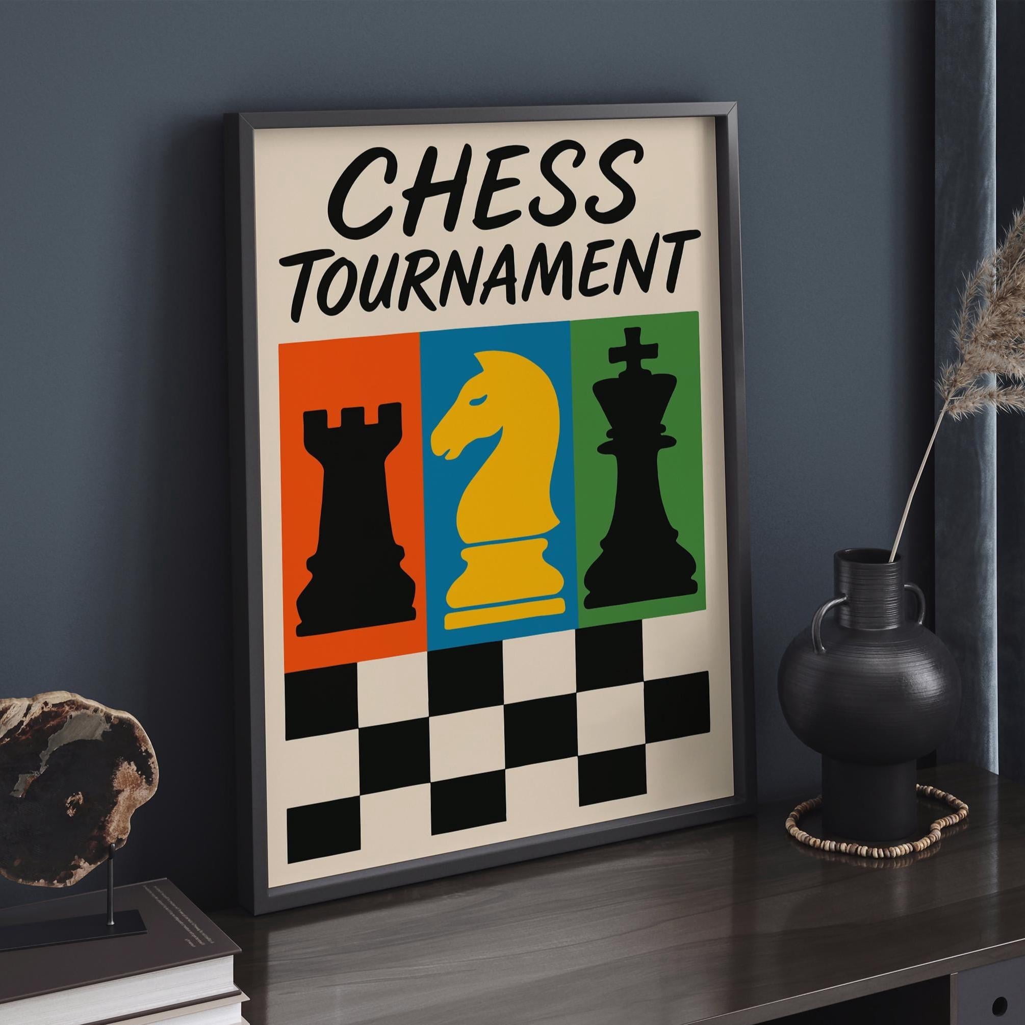 Colorful Chess Tournament Modern Game Room Poster, Poster Home Decor ...