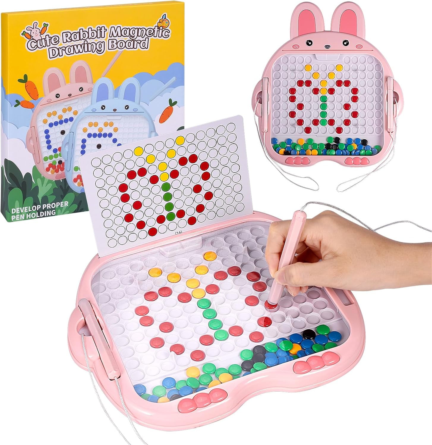 Colorful Chessboard Graffiti Erasable Magnetic Drawing Board Rabbit ...