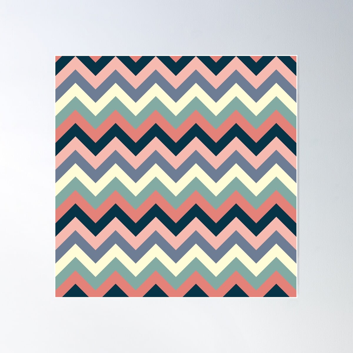 Colorful Chevron Design Poster Wall Art, Modern Wall Decor For Living ...