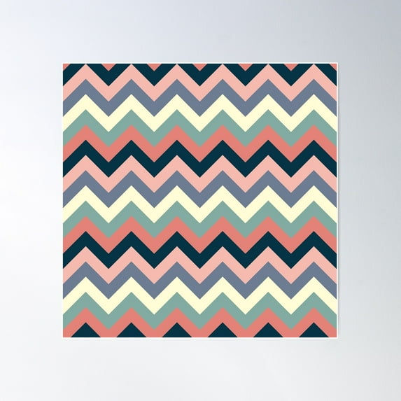 Colorful Chevron Design Poster Wall Art, Modern Wall Decor For Living ...