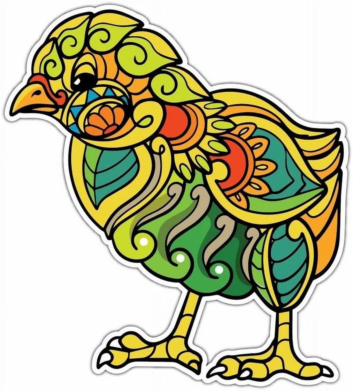Colorful Chick Chicken Zentangle Mandala Car Window Stickerphone Decal ...