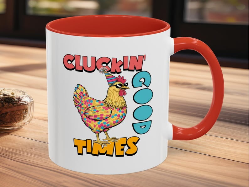 Colorful Chicken Mug, Fun Farmhouse DE1cor, Gift for Chicken Lovers ...