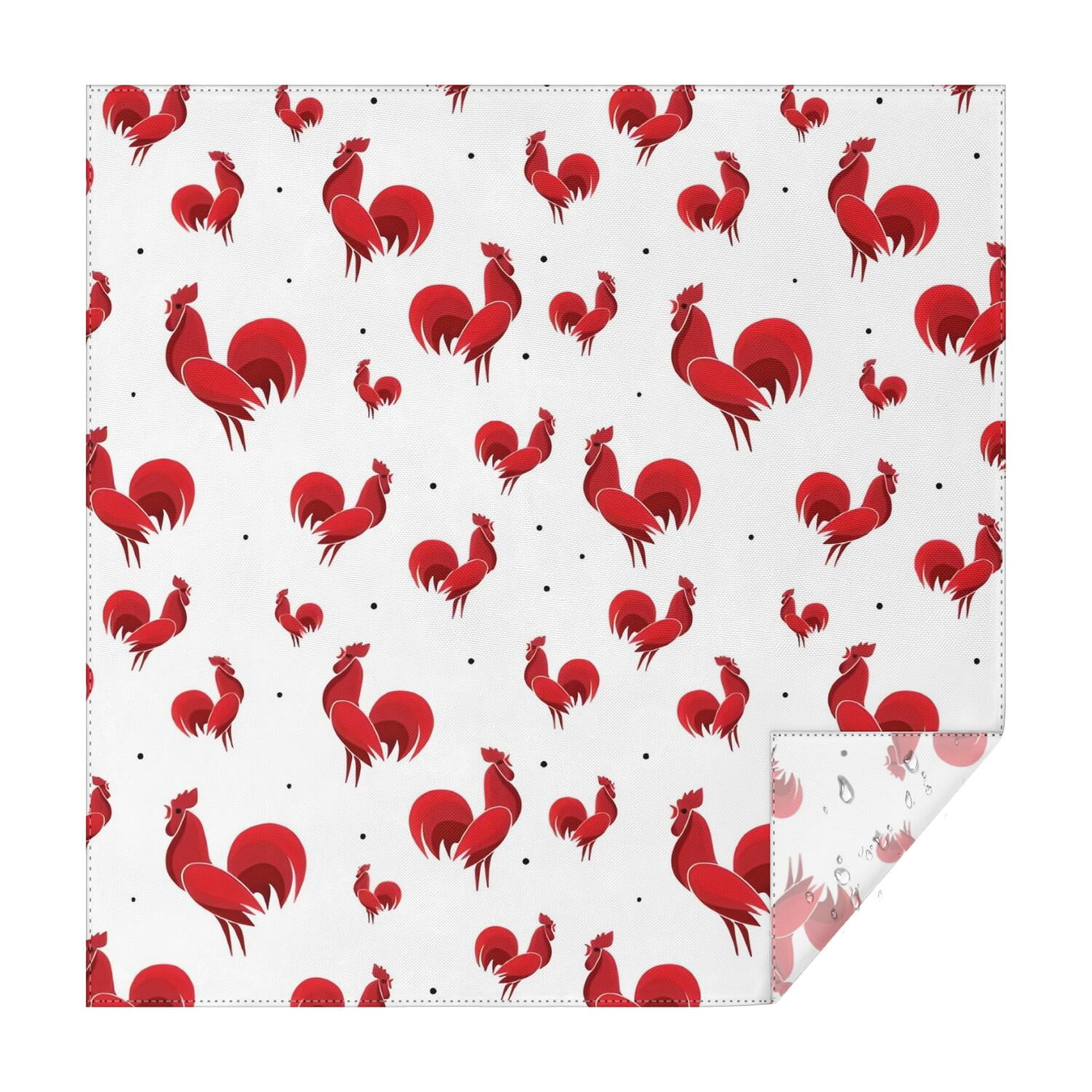 Colorful Chicken Pattern Square Tablecloth,Waterproof Square Table ...