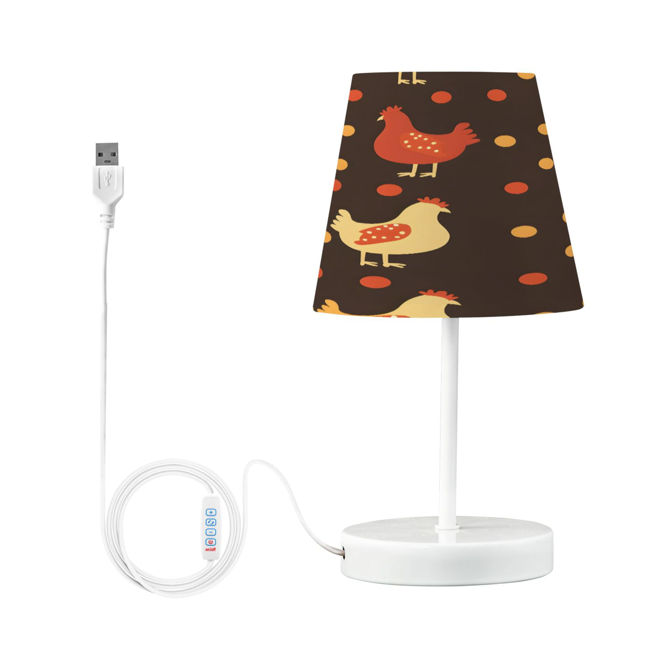 Colorful Chicken Silhouette Desk Lamp LED Table Nightstand Lamps with 3 ...