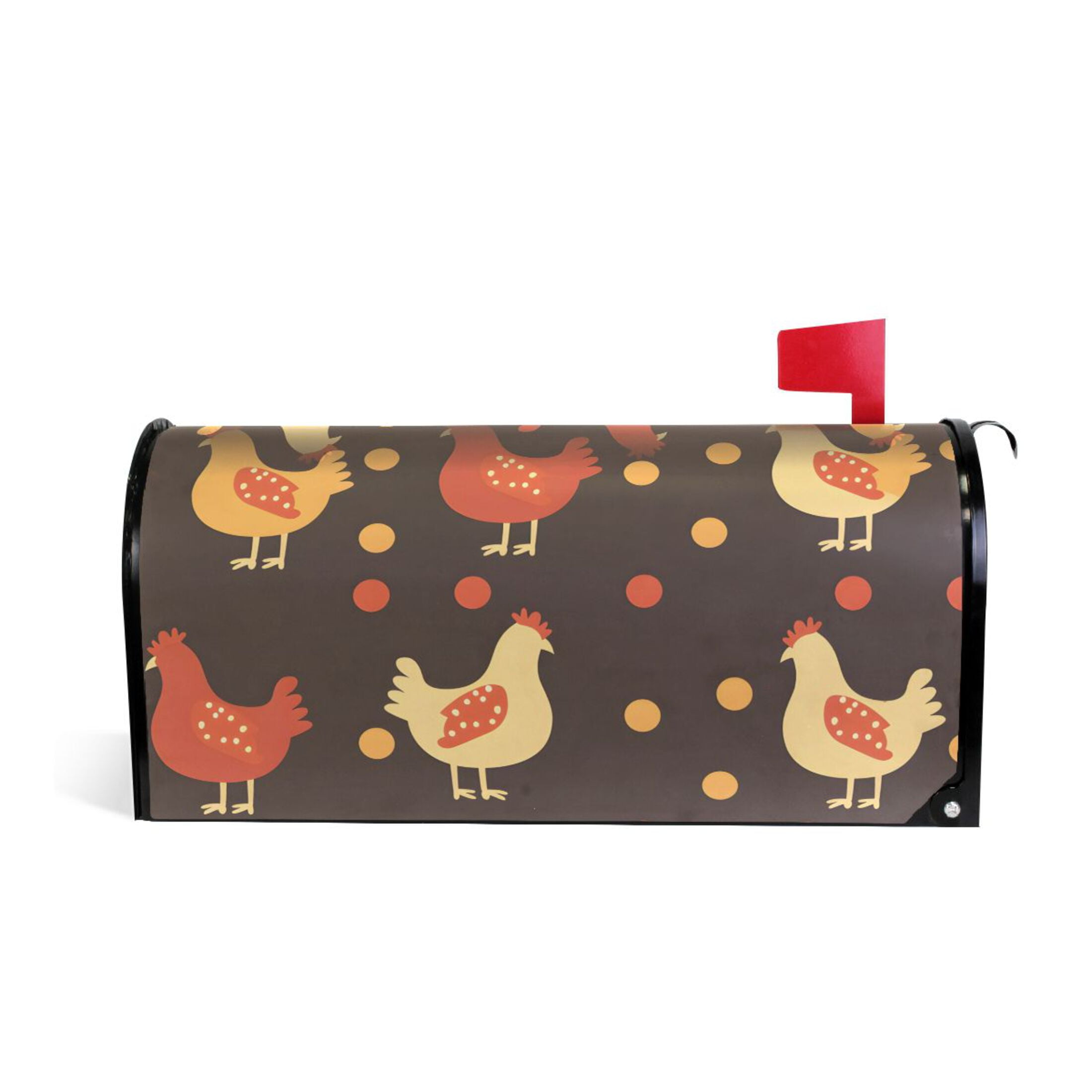 Colorful Chicken Silhouette Magnetic Mailbox Covers 21" X 18" Post ...