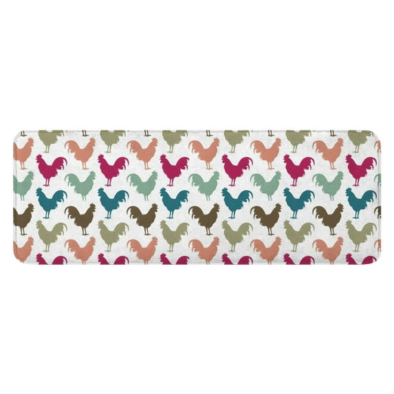 Colorful Chicken Silhouette Pattern Kitchen Rug Mat,Kitchen Runner Rugs ...