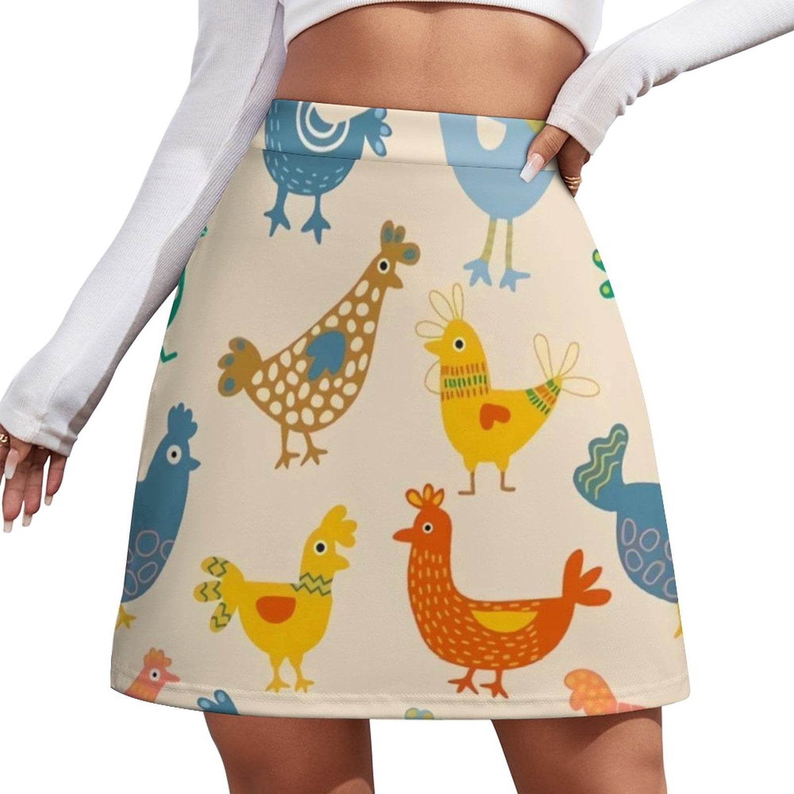 Colorful Chicken Skirt Farming Roosters And Hens Street Wear Casual A ...