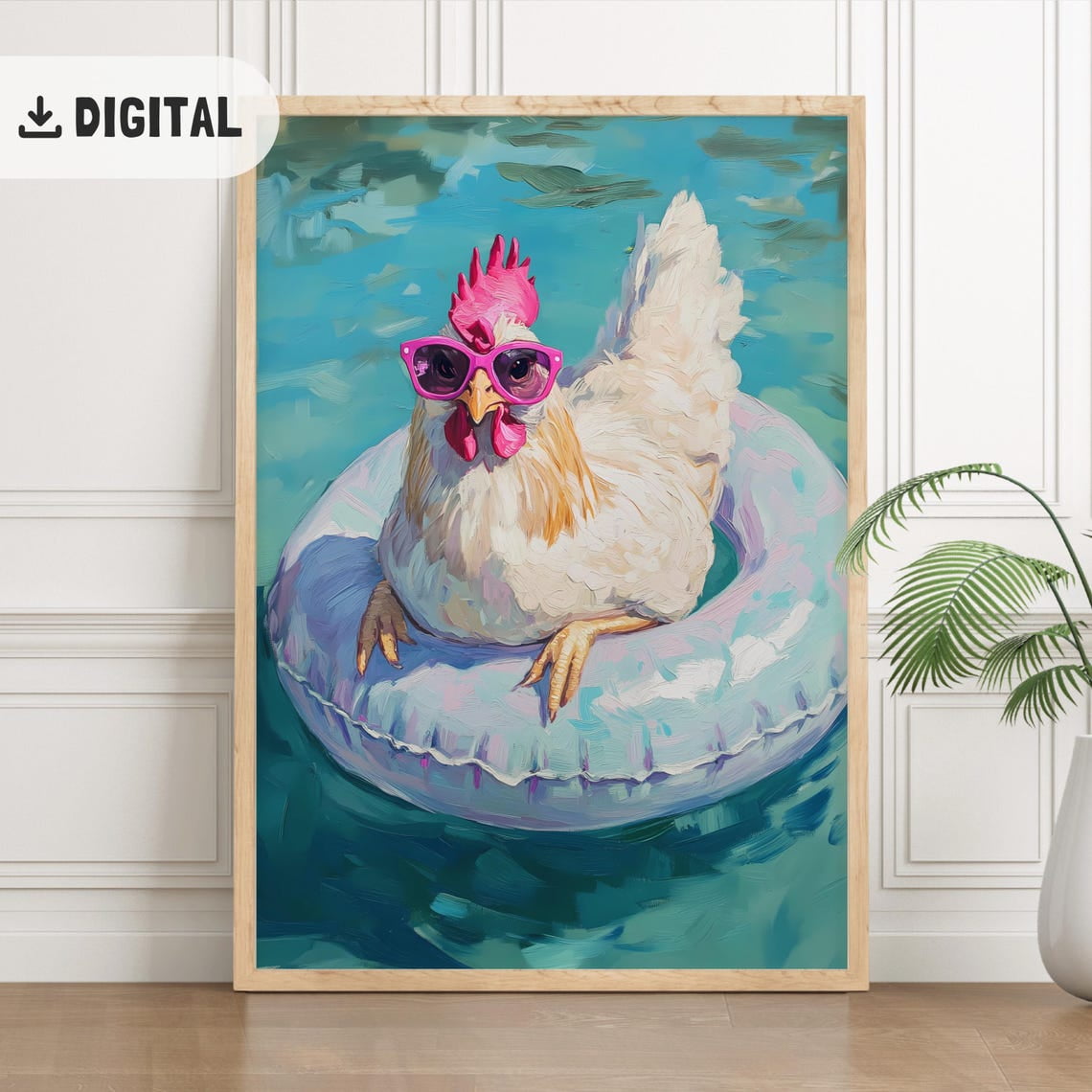 Colorful Chicken Summer Beach Decoration Coastalable wall art Henable ...