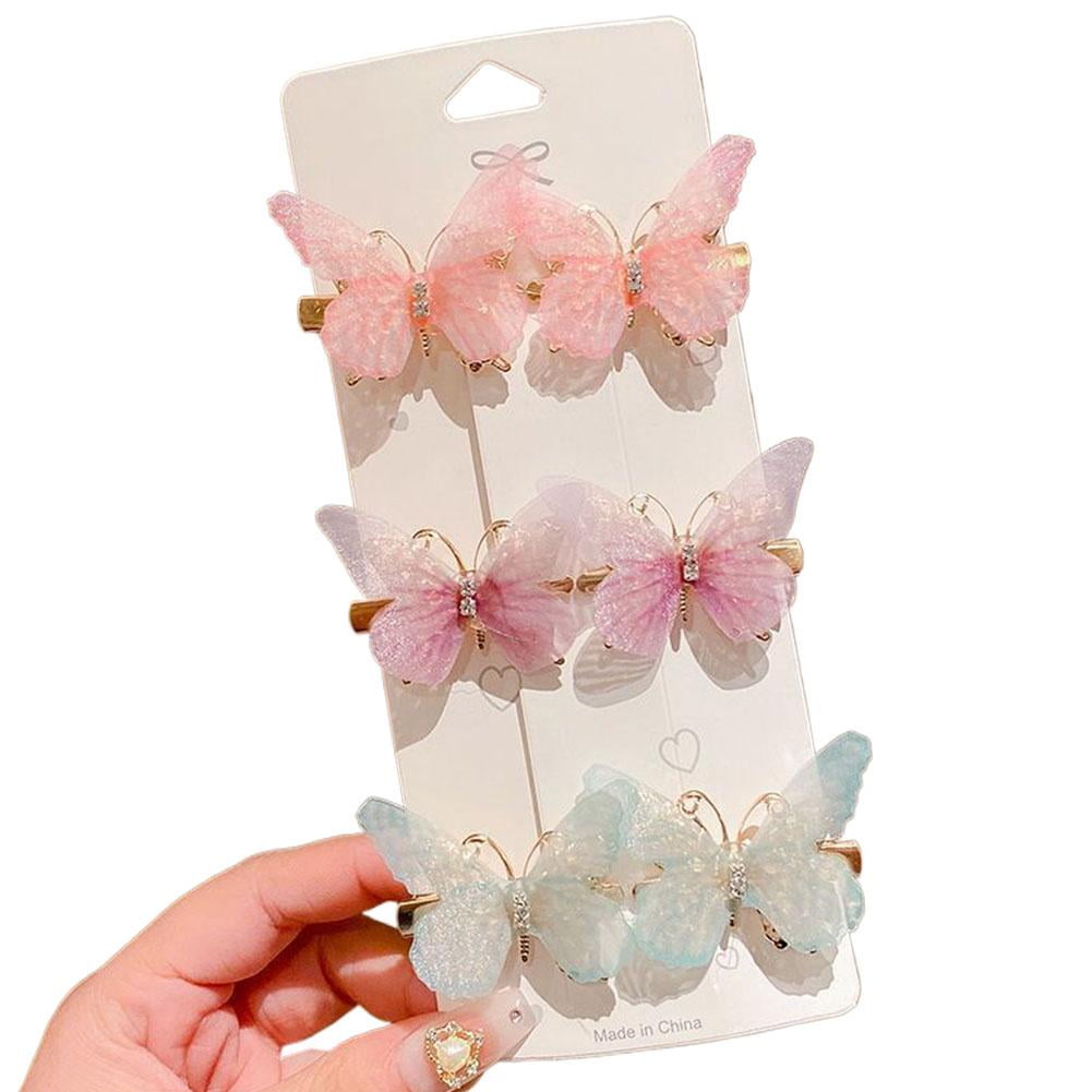 Colorful Chiffon Artificial Butterfly Hair Clip For Girls Sweet Hai ...