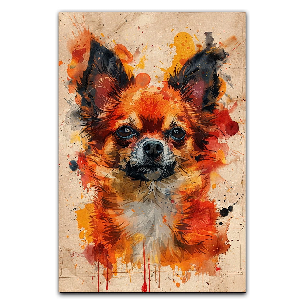 Colorful Chihuahua Wall Art Abstract Dog Posters Animal Canvas Painting ...