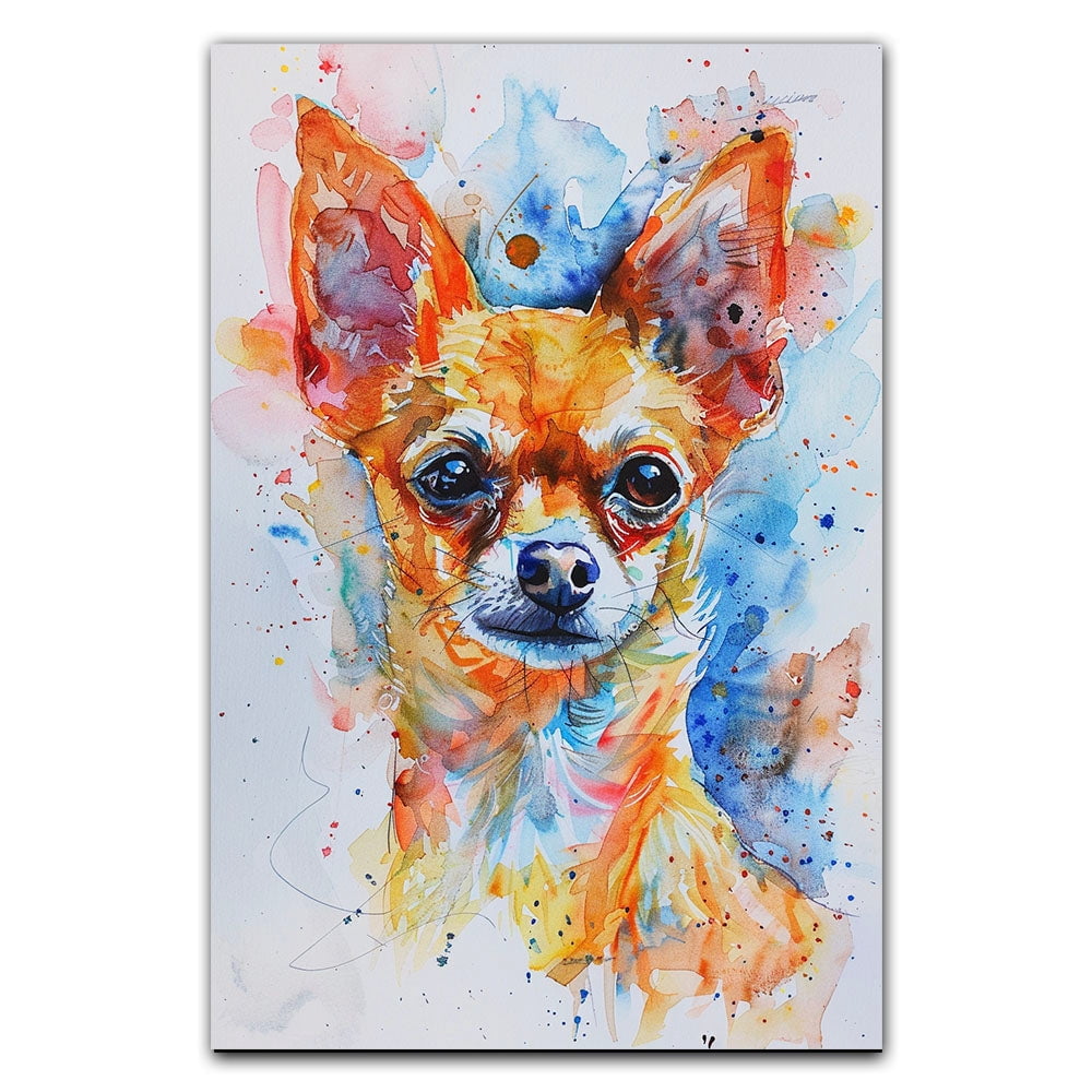 Colorful Chihuahua Wall Art Abstract Dog Posters Animal Canvas Painting ...