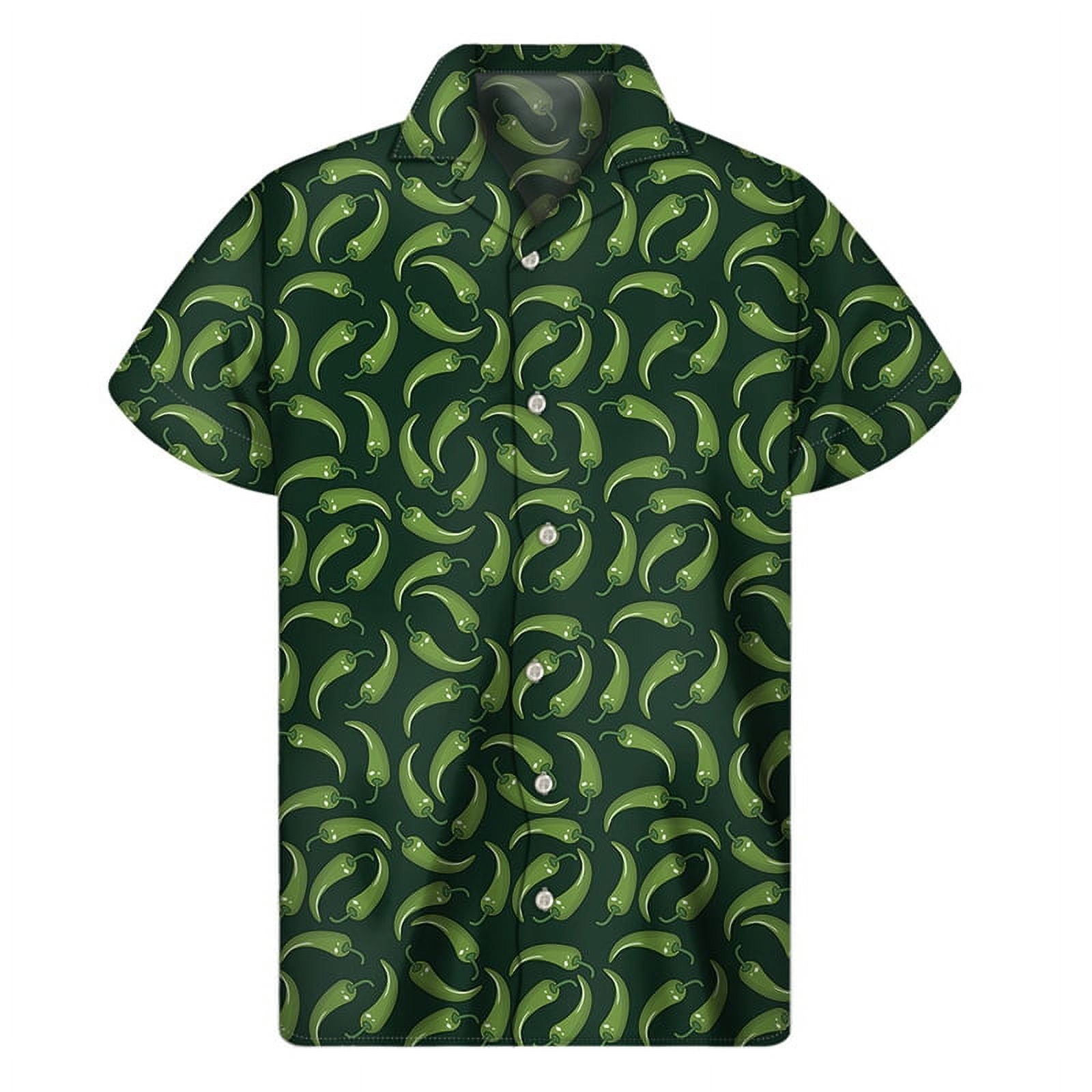 Colorful Chili Pattern Shirt For Men 3D Print Pepper Hawaiian Shirts ...
