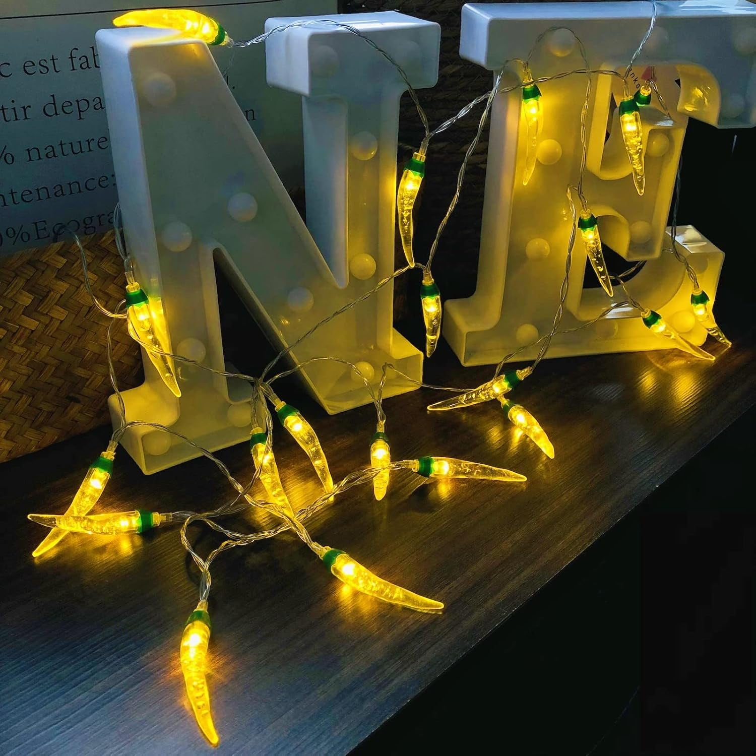 Colorful Chilli String Lights LED Copper Wire Fairy Light Pepper Decor ...