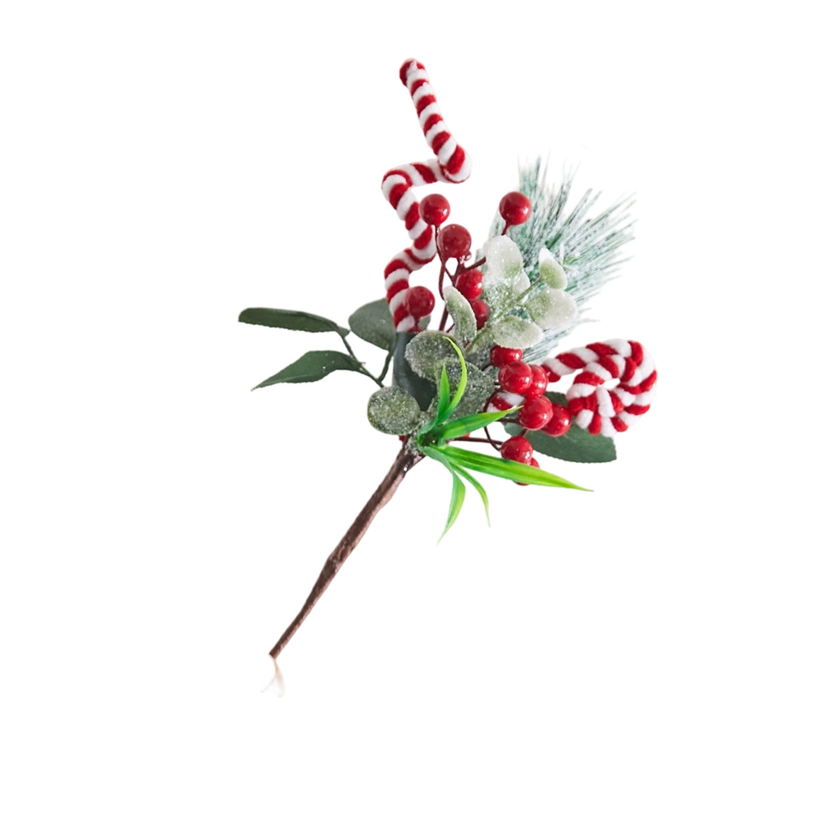 Colorful Christmas Red Berry Pine Branch Artificial For Tree Decor ...