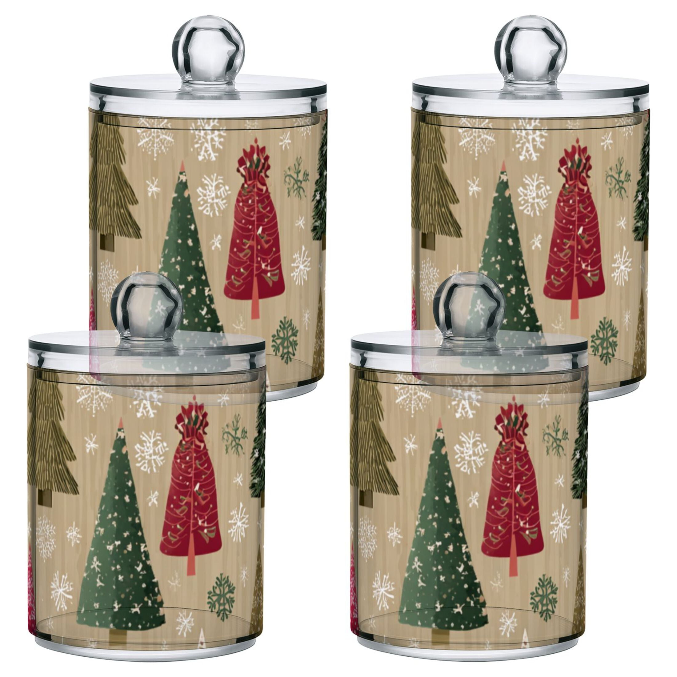 Colorful Christmas Tree Cute Gnomes Translucent Plastic Cans Storage ...