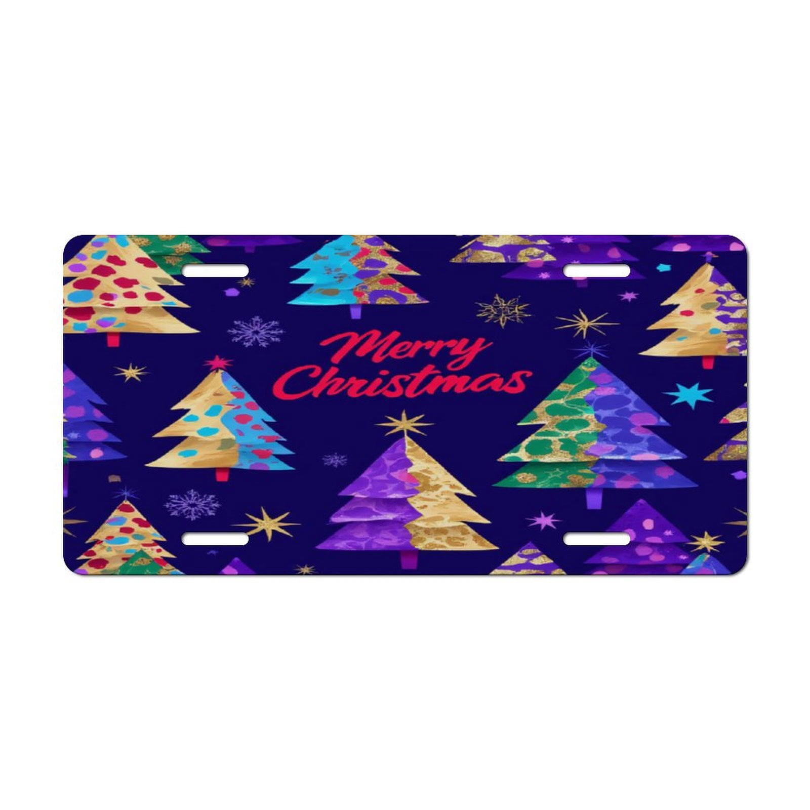 Colorful Christmas Trees Pattern Car Decorative Front License Plate ...