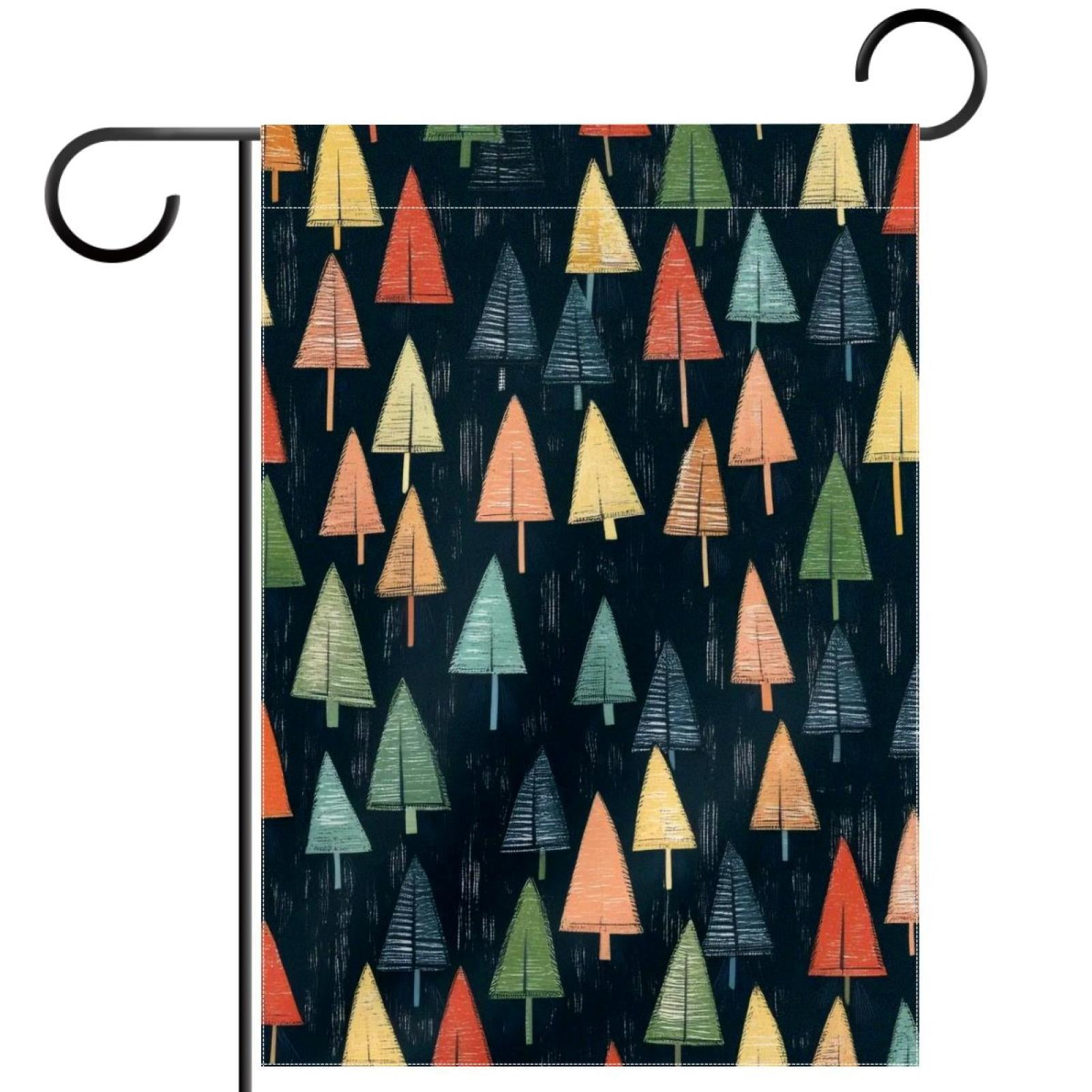 Colorful Christmas Trees Seamless Pattern Welcome Garden Flags, 12 x 18 ...