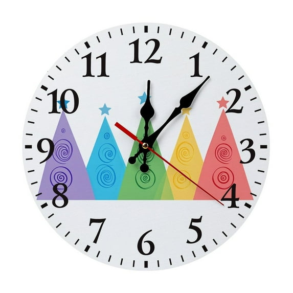 Colorful Christmas Trees Wall Clock Modern Design Clocks Wall Hanging ...