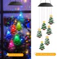 Colorful Christmas Wind Chimes, Christmas Tree Solar Wind Mobile Chimes ...