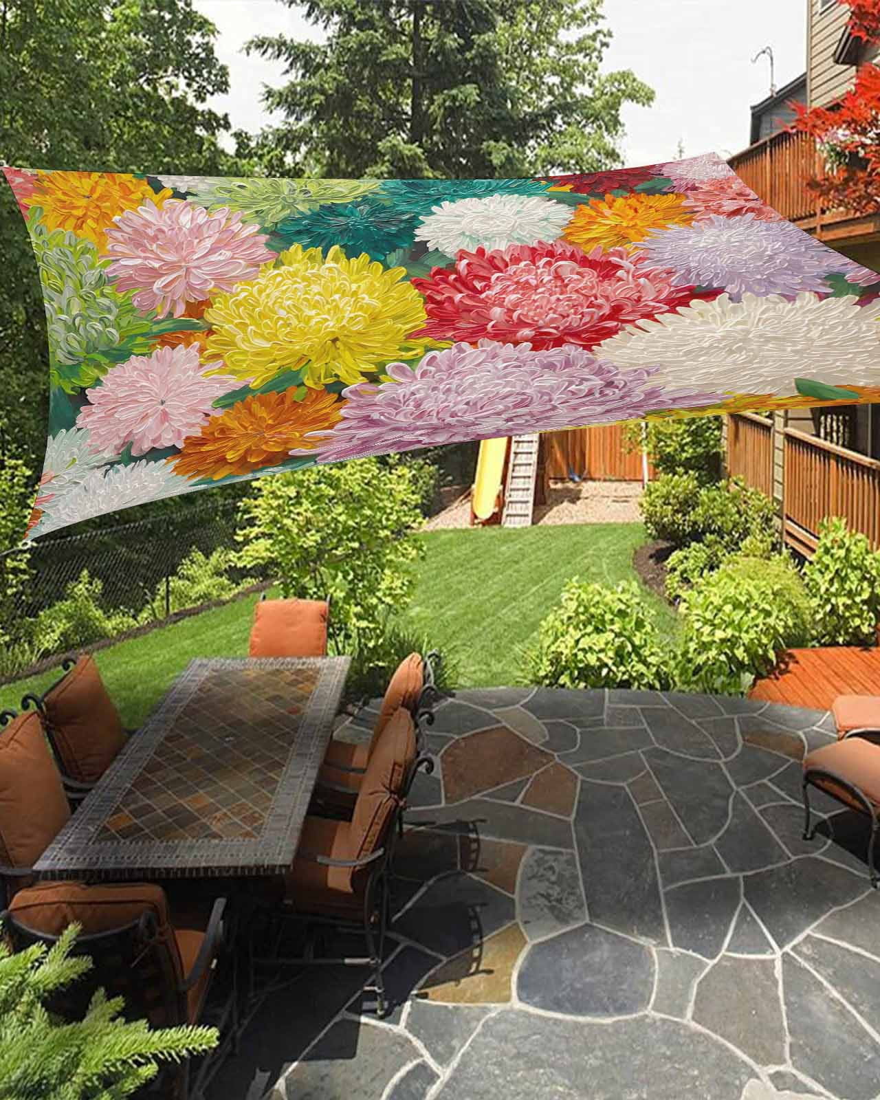 Colorful Chrysanthemum Sun Shade Sail 14'X18' Abstraction Oil Painting ...