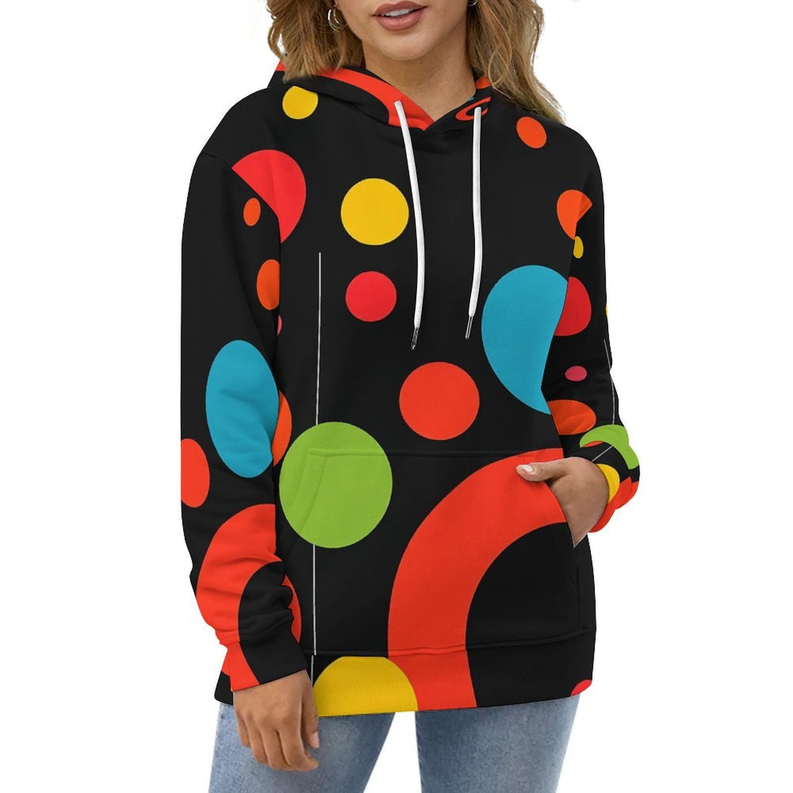 Colorful Circle Abstract Art Hoodies Long-Sleeve Spring Fashion ...