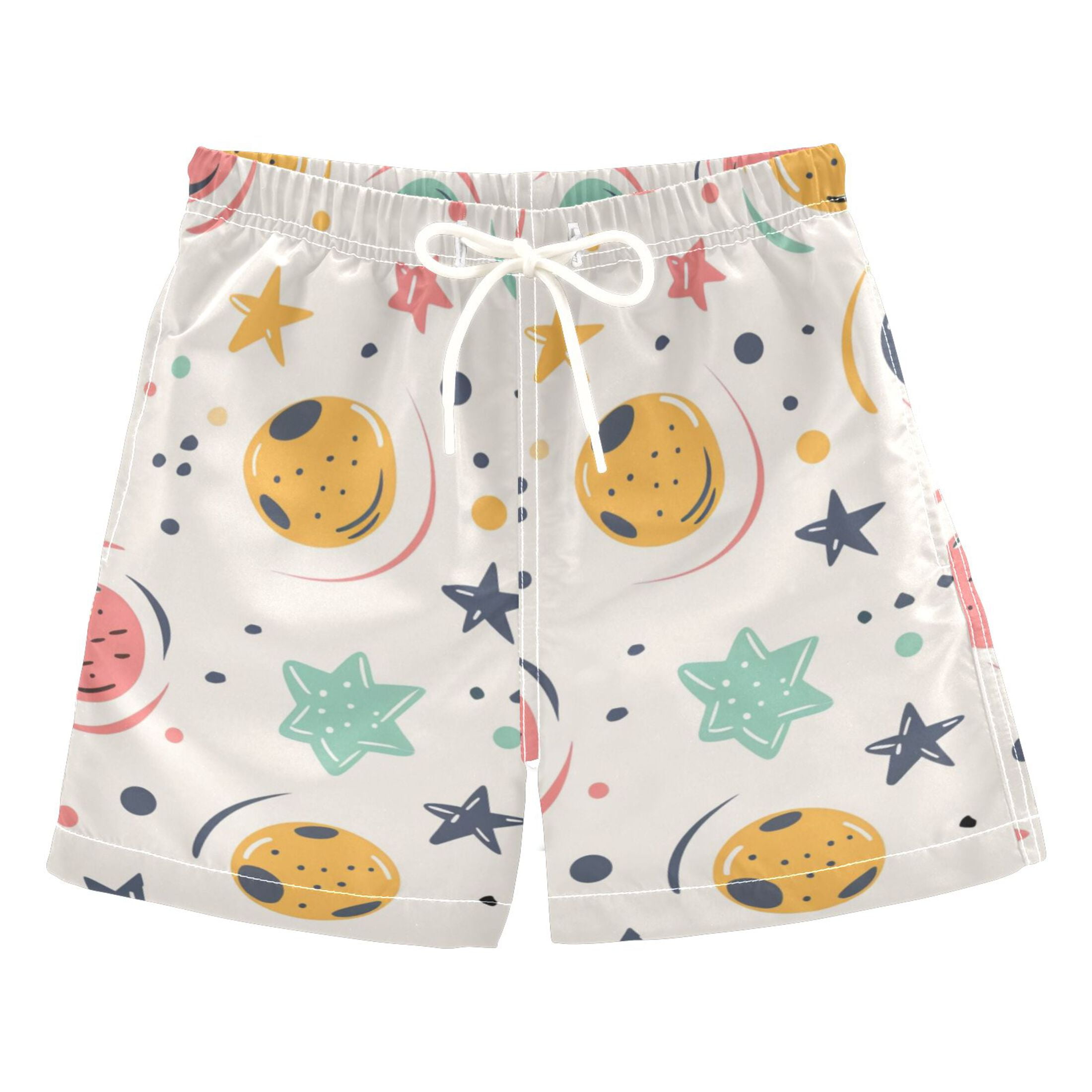 Colorful Circle Stars Dots Boys' Swim Trunks Board Shorts Beach Pants ...