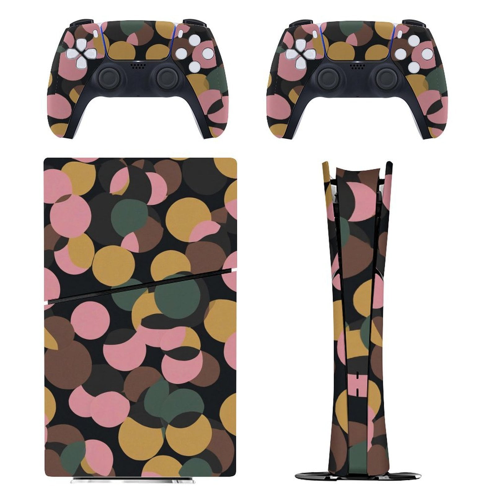 Colorful Circles Console Skin Bundle for PS5 Pro Slim Disc & Digital ...