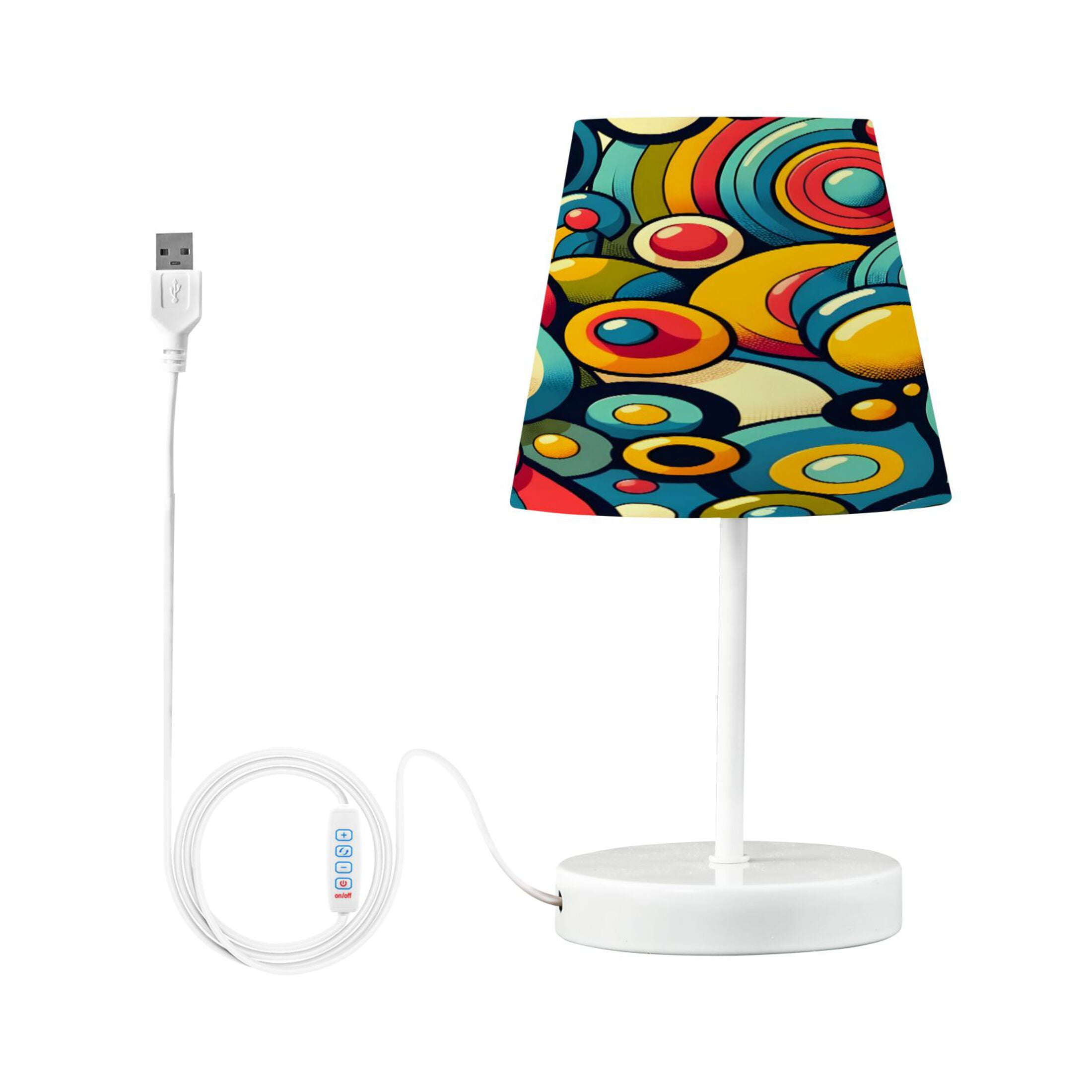 Colorful Circles and Ball Desk Lamp LED Table Nightstand Lamps with 3 ...
